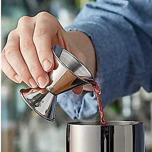 (1-PC- 1/2 & 1 Ounce) Jiggers Double Sided Stainless Steel Portion Control Cocktail Measuring Shot Bar Tool Commercial Grade