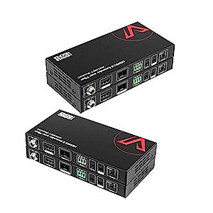 Av Access HDMI Extender Over Fiber Optic, HDMI 2.0 4K60Hz YUV4:4:4 18Gbps Over Fiber Optical Cable up to 1000ft, HDCP2.2, HDR10, 5.1/7.1CH, Dolby Atmos, Two-Way IR+RS232