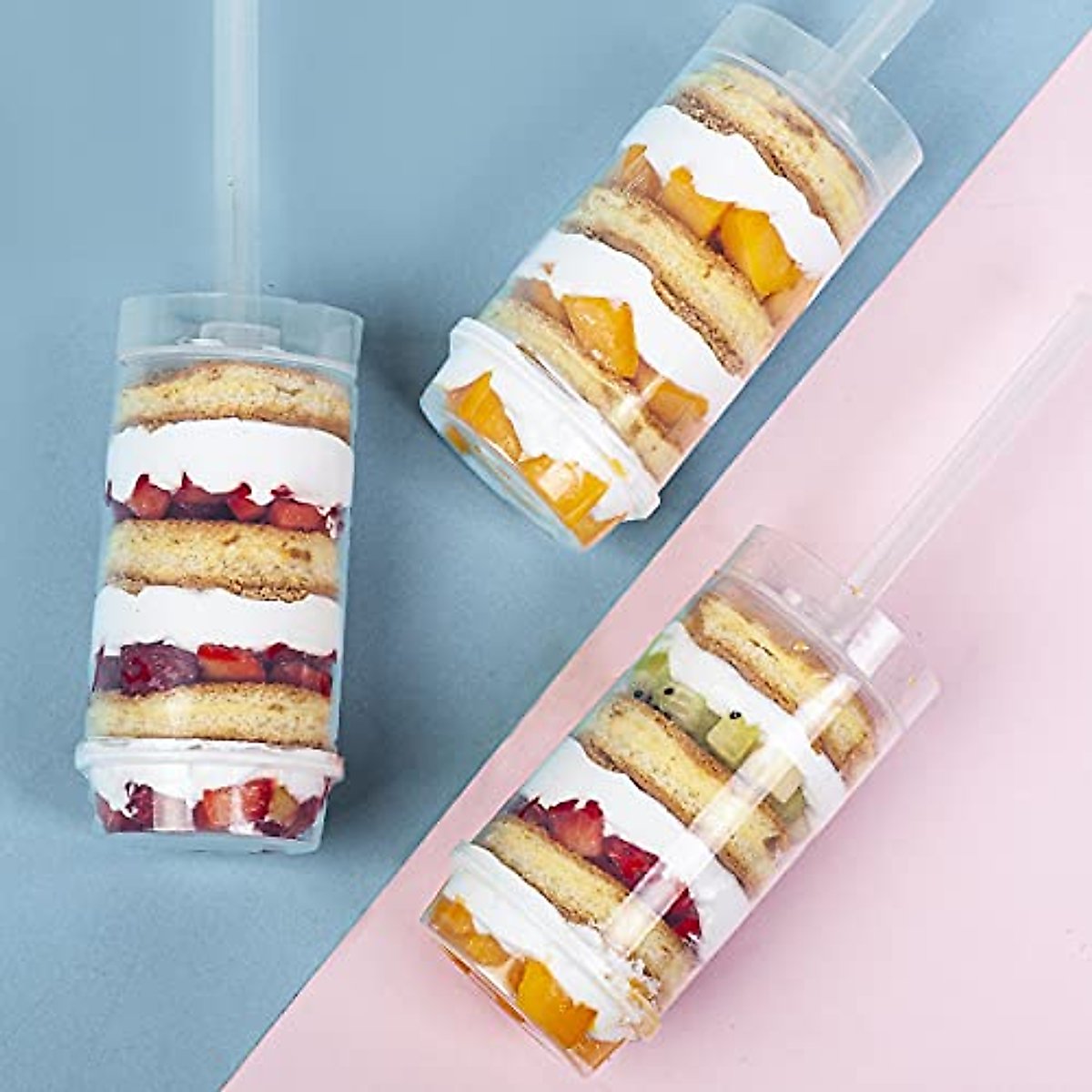 26 Pack Round Shape Clear Push-Up Cake Pop Shooter (Push Pops) Plastic Containers with Lids