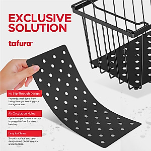 Tafura Freezer Organizer Bins (14" Lx7 Wx6.1 H) - 4 Pack Stackable Freezer Baskets Sort Frozen Meats & Food - Deep Freezer Organizer Bins with Handles for Upright & Chest Freezer (Black)