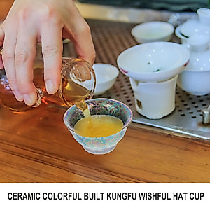 Veemoon Ceramic Tea Cup,Japanese Tea Cup,Handmade Ceramic Tea Cup with Natural Blue Pattern for Tea Enthusiasts, Ideal for Decoration (Mixed Color)