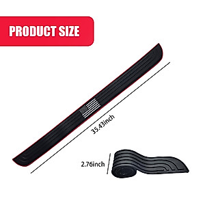 Jawmoy 1 PC Car Rear Bumper Protector Guard, Trunk Rubber Protection Strip, Car Rear Bumper Protector Cover, Universal Scratch-Resistant Trunk Guards Trim, for Most Cars (American Flag Black #3201)