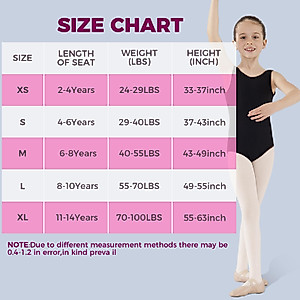 Buauty 2Pcs Girls' Ballet Tights, Dance Tights, Toddler Ultra Soft Footed Tights, Ballet Leotards Dance Outfit for Kids