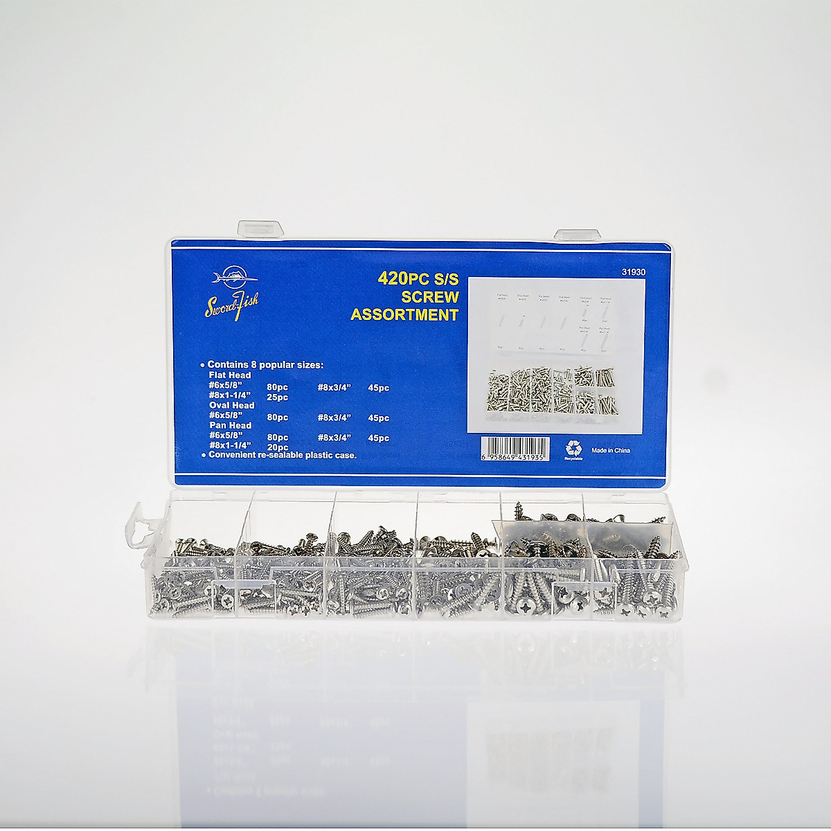 Swordfish 31930-420pc Stainless Steel Screw Assortment