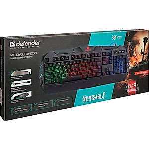 Defender Rainbow Backlit Gaming Keyboard – 104 Keys – 19 Anti Ghost Keys – Adjustable Brightness – Quick, Accurate & High Performance Ergonomic Keyboard – Equally Suitable for Windows PC or Mac