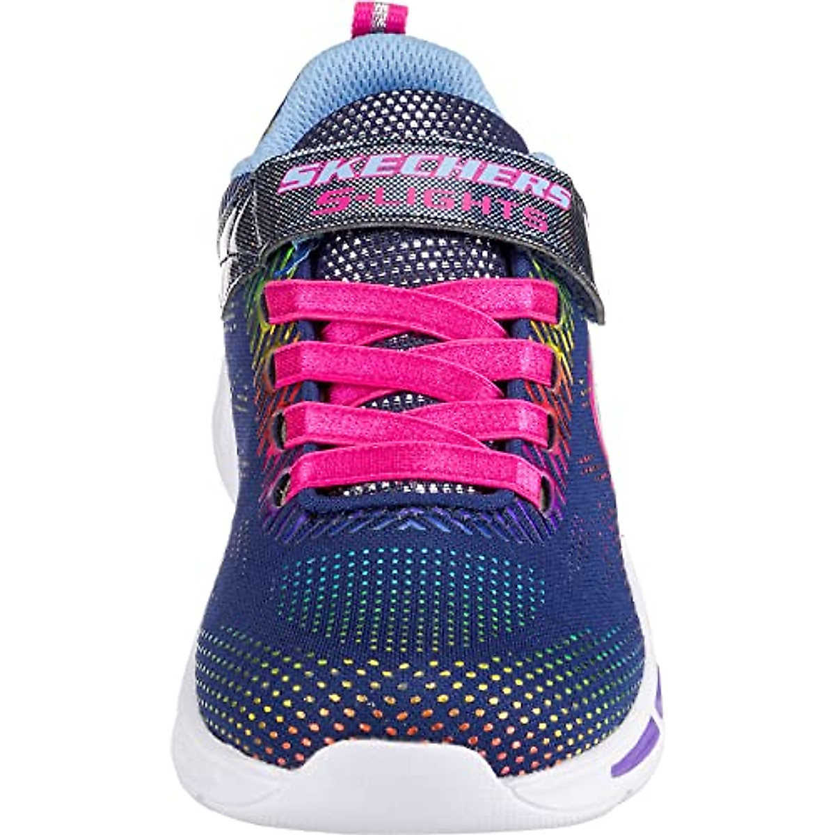 Skechers Litebeams-Gleam N'Dream Sneaker, Navy/Multi, 2 US Unisex Little Kid
