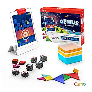 Osmo - Genius Starter Kit for iPad (New Version) + Osmo iPad Case Bundle - Problem Solving & Creativity (Ages 6-10) (OSMO iPad Base Included)