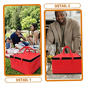 Anneome Insulation Camping Insulated Pizza Catering Supplies Insulated Grocery Thermal Lunch Food Transport Aluminum With Zipper Travel Warm Rice