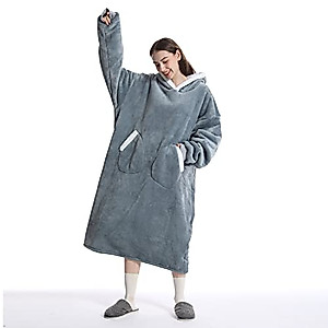 MOHOHO Oversized Blanket Hoodie , Hood, Hoodie Blanket Sweatshirt, One Size,Soft Comfy Wearable Blanket for Adults Men or Women (one Size)