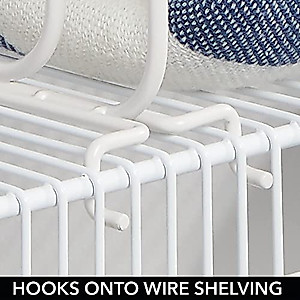 mDesign Metal Wire Shelf Dividers for Closet Organization in Bedroom, Hall Closets; Organizer for Shelves, Separators for Clothes, Sweater; Divider for Wire Shelving; Easy Install - 2 Pack - White