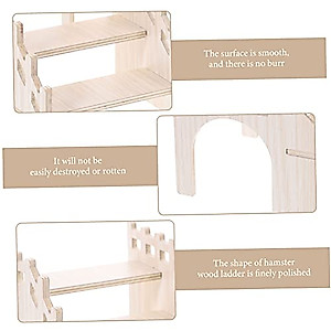 balacoo 3pcs Ladder Hamster Toy Wooden Hamster Ladder Hamster Platform and Ladder Critter Nation Wood Chinchilla Hideout Rat Hermit Crab Climbing Toys Wood Ladder chew Training Ladder
