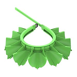 Soft Baby Shower Cap - Adjustable Silicone Shower Hat Head Ear Protector Water Hats for Kids - Toddler Safety Shampoo Shower Cap Hair Washing Visor Bath Accessories (Green)