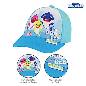 Nickelodeon Boys Bucket Hat & Baseball Cap, Baby Shark Toddler Sun Hat For Ages 2-4