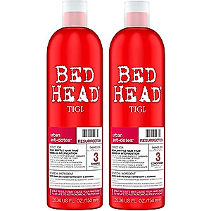 Bed Head by TIGI Urban Antidotes Resurrection Shampoo and Conditioner for Damaged Hair 25.36 fl oz 2 count