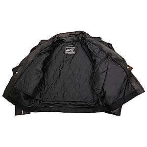 EVENT LEATHER EL5411 Men's Black Classic Side Lace Motorcycle Leather Jacket – Motorcycle Riding Jackets - X-Large