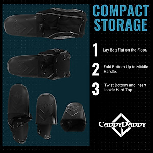 CaddyDaddy Enforcer Golf Travel Bag Soft-Sided Cover with Hard Top Protection, Wheels & Lockable X-Large Zippers. Case for Transporting Golf Clubs on Airlines, 1 Year Travel Case Replacement Coverage