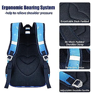 SARHLIO Kids Backpack 15" for Boys and Girls The Right Size Light Weight 600 Denier Polyester Water Resistant School Backpack for Preschool Kindergarten Early Elementary School Navy Blue(BPK15C)