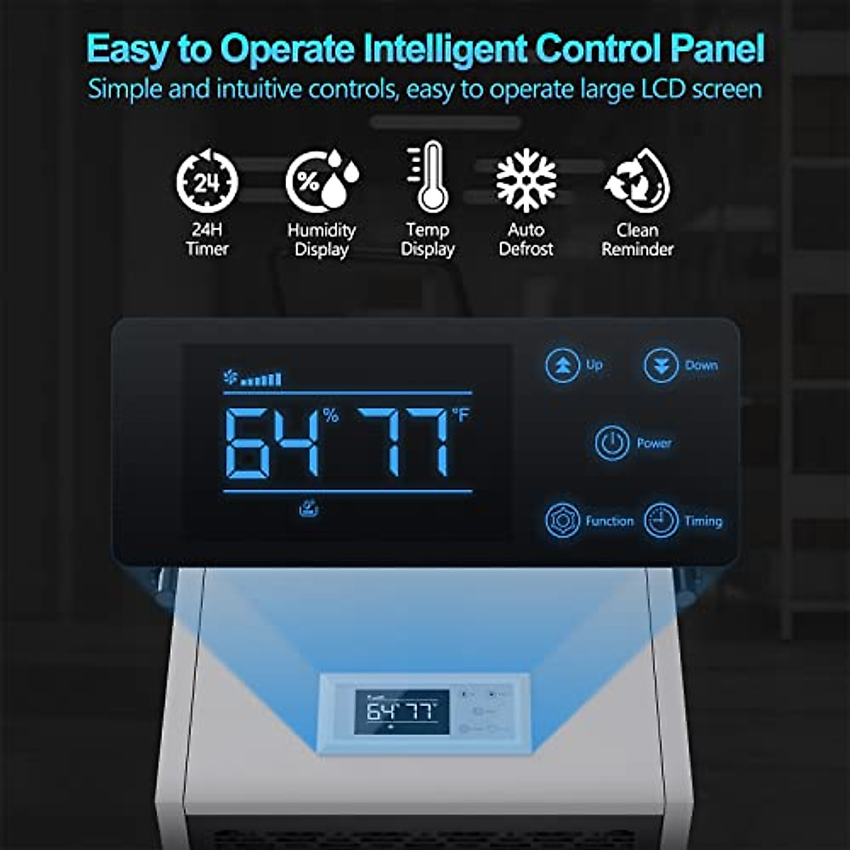 232 PPD Commercial Dehumidifiers for Basements 8000 Sq. Ft Industrial Dehumidifier with Continuous Drain Hose, Max 29 Gal Water Damage Restoration Dehumidifiers for Warehouse, Indoor Pool, Garage