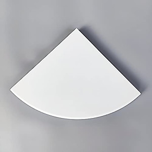 GEOONA White Marble Corner Shower Shelf for Bathroom, 9'' x 9'' x 0.8'' Faux Marble Corner Shelves for Bathroom Wall Mounted Both Side Polished (1, White)