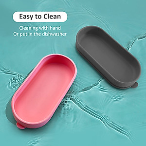 KVK Baby Bowls with Suction, 2 in 1 Silicone Toddler Plate for Baby, Stick To High Chair Trays and Table,Compact Design-Bright Blue