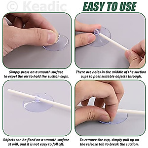 Keadic 80 Pcs 5 Sizes Rubber Clear Suction Cups Set, 2.5/3/3.5/4/4.5 CM Heavy Strength Anti-Collision Plastic Sucker Pad Without Hooks for Home Kitchen Bathroom Hanging