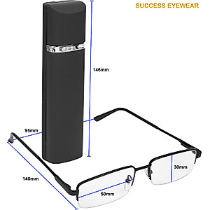 Reading Glasses 2 Pair Black and Brown with Cases Ultra Thin Lightweight Spring Hinge Glasses for Reading for Men and Women +1.75