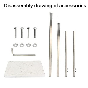 Winmien Freestanding Towel Rack for Bathroom, SUS 304 Stainless Steel Towel Holder with Marble Base for Bathroom Floor, Pool, 2-Tier (Brushed Nickel)