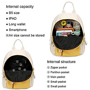 zhongningyifeng Backpack for Women Small, Mini Nylon Travel Backpack Purse, Shoulder Bag Cute Lightweight for Girls