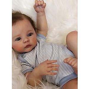 Anano Real Baby Full Body Silicone Baby Doll Boy, 19 Inch Anatomical Correct Baby Doll Realistic Flexible Soft Silicone Vinyl Reborn Baby Boy Doll