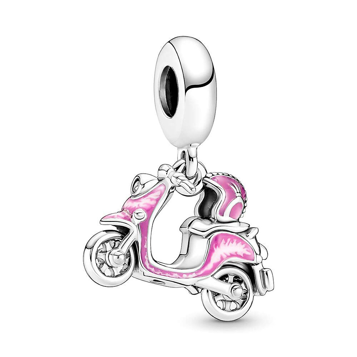 BEEUVIP Pink Scooter Dangle Charm 925 Sterling Silver Bead for Charm Bracelets and Necklaces, Birthday Mothers Day Jewelry Gifts Women