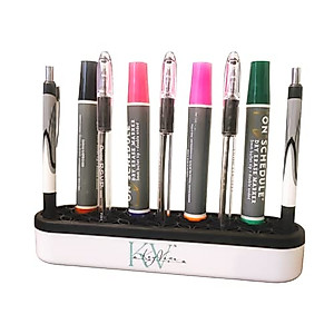 KAYVANA 2pack Silicone Makeup Brush Holder Cosmetics Display Art Supply and Craft Tool Caddy Office Supply and Desktop Organizer (Black)