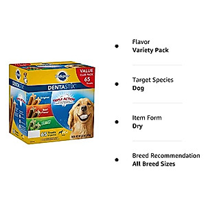Pedigree Dentastix 65 Piece Variety Pack, 3.5 Pound