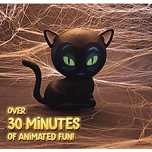ANIMAT3D Eek The Cat Talking Animated Black Cat with Built in Projector & Speaker Plug'n Play