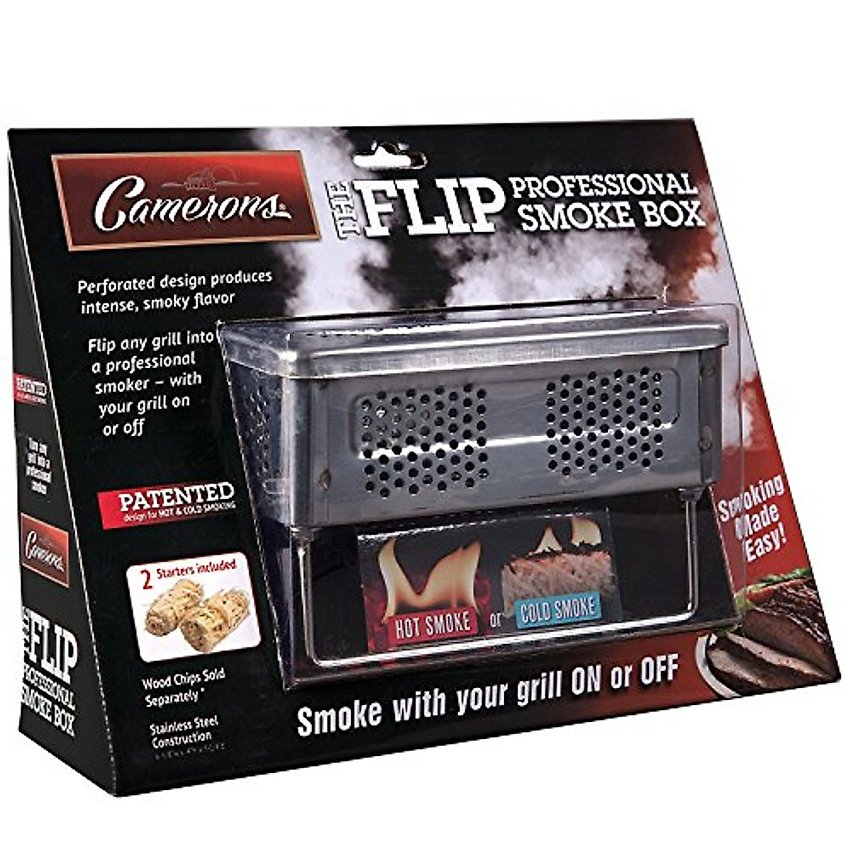 The Flip Professional Hot & Cold Smoker Box - Patented BBQ Grill Smoke ...