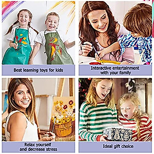 Mirztry 2 Pack 10"x 10" Flowers Framed Paint by Number for Adults Canvas, Flowers Adult Paint by Number Kits with Frame, Flowers Acrylic Oil Easy Paint by Numbers Kits on Canvas with Frame