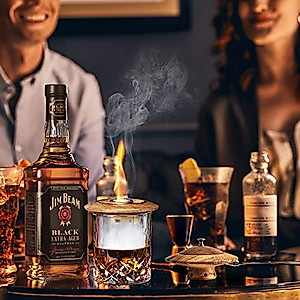 Cocktail Whiskey Drink Smoker Kit – 4 Flavors Wood Chips, Old Fashioned Chimney Drink Smoker Set for Infuse Bourbon, Cocktails, Whiskey, Wine, Meat, Cheese, Ideal Gifts for Men, Husband, Dad, Christmas
