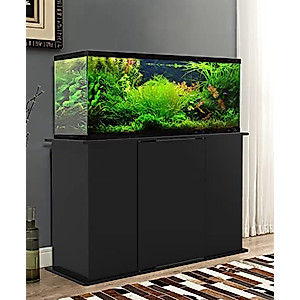 Aquatic Fundamentals, 50/65 Gallon Wood Aquarium Stand, 37.37" L x 19.37" W, Black