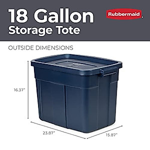 Rubbermaid Roughneck️ Storage Totes 18 Gal, Durable Stackable Storage Containers, Great for Garage Storage, Moving Boxes, and More, 6-Pack