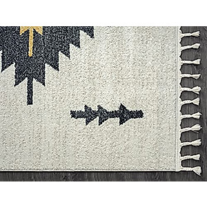 Abani Contemporary Southwestern Print 5'3" x 7'6" (5'x8') Area Rug - Non-Shed Yellow & Grey Rugs Living Room Rug
