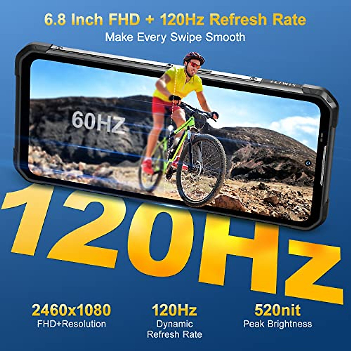 IIIF150 Air1 Ultra (2023) Rugged Smartphone, 16GB+128GB, 6.58'' FHD+ 120Hz Mobile Phones, 64MP+20MP Night Vision Camera, Helio G99, Android 12 Phone, Thermometer/5000mAh/4G Dual SIM/NFC, IP68/IP69K