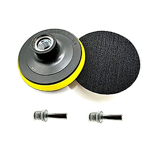 Pro-Graad 2 Pack 4" Hook and Loop Backing Pads Foam Backer Pad with 5/8”-11 – 4 inch Backup Pads for use with Angle Grinder or Drill Sanding Polishing Discs – Includes 2pcs 0.30” (8mm) Shank Adapters