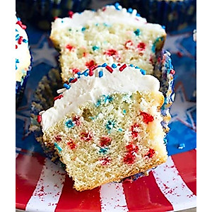 Pillsbury Funfetti 4th of July Bundle, 1 of each: Stars & Stripes Cake Mix and Vanilla Frosting with Candy Bits with By The Cup Frosting Spreader