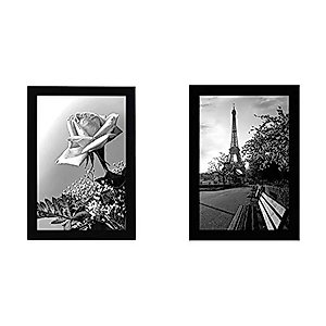 Americanflat 12x18 Poster Frame, Black & 8x12 Picture Frame in Black with Shatter Resistant Glass - Horizontal and Vertical Formats for Wall and Tabletop