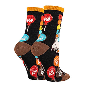 ooohyeah Women’s Novelty Crew Socks, Crazy Funny Cotton Dress Socks Gift - Tootsie POP