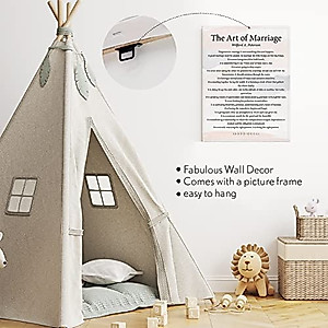 Motivational the Art of Marriage Quote Canvas Painting Framed Wall Art Decor for Home Living Room, Inspirational Marriage Poem Canvas Poster Print Decorative Wedding Gift