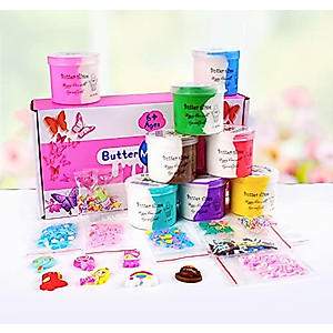 Butter Slime 8-Pack Case of Colors, Scented, Soft, Non-Sticky, Slime Kit Party Favors for Girls and Boys, Putty Slime Toys for Kids, Birthday, Classroom, Carnival Prizes, Basket Goodie Bag Stuffers
