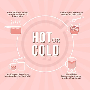 Bevzilla Instant Coffee Powder (French Vanilla Flavour) - 75 Grams | Premium Arabica Beans | Hot & Cold Coffee | Makes 40 Cups | Strong Coffee | Flavoured Coffee| Glass Jar