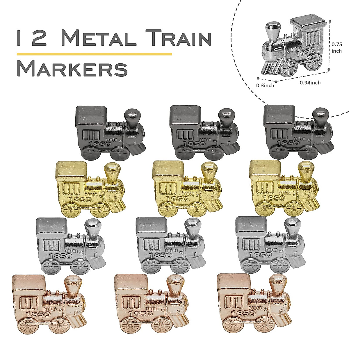plusvivo Mexican Train Dominoes Accessories Set-Including a 7.89-Inch Wooden Mexican Train Hub up to 12 Players, 12 Metal Train Markers, and a 70-Sheet Mexican Train Score Pads