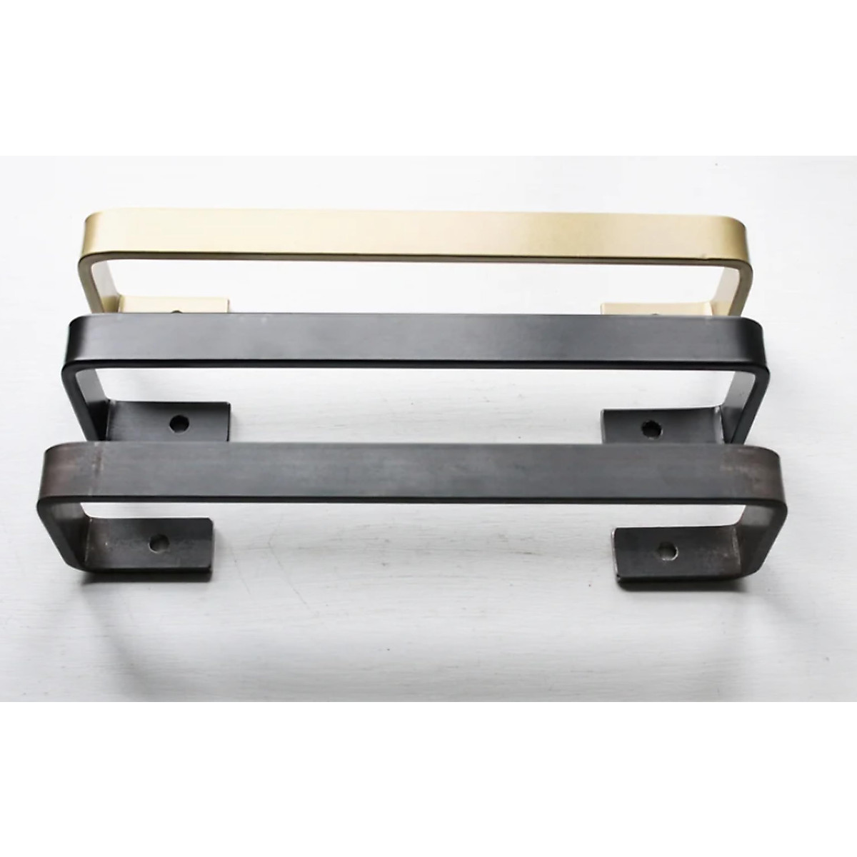 Modern Handkerchief Rack - Handkerchief holder, wall mounted or under shelf, available in many sizes and styles (POWDER COATED BRASS, 8 inches)