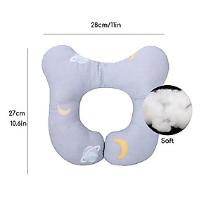 Wedfull Baby Neck Pillows, Comfortable Baby Travel Head Neck Support Pillow for Car Seat Stroller Pushchair, Soft PP Cotton for 6-36 Months Toddler Infant Newborn, Cloud
